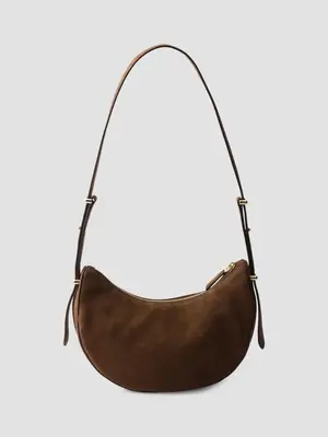 Prada Arqué Small Nubuck Leather Shoulder Bag - Brown