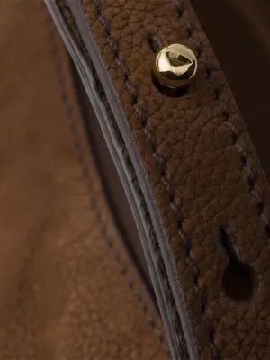 Prada Arqué Small Nubuck Leather Shoulder Bag - Brown