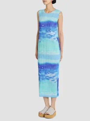 Issey Miyake Sea Bubble Plissé Midi-dress - Blue