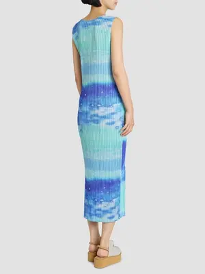 Issey Miyake Sea Bubble Plissé Midi-dress - Blue