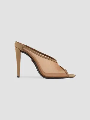 GIUSEPPE ZANOTTI Brivido 105mm Mesh Mules - Chocolate