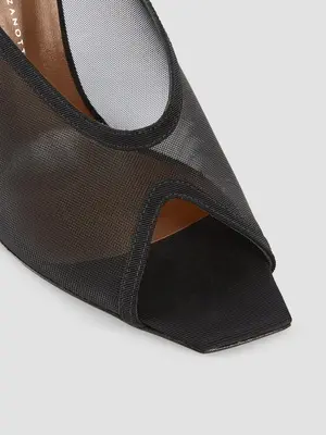 GIUSEPPE ZANOTTI Brivido 105mm Mesh Mules - Nero