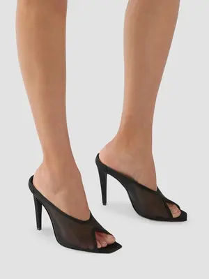 GIUSEPPE ZANOTTI Brivido 105mm Mesh Mules - Nero