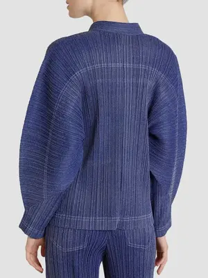 Issey Miyake Denim-look Plissé Jacket