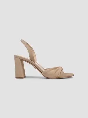 Veronica Beard Tullia 75mm Suede Slingback Block-heel Sandals - Sand