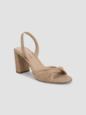 Veronica Beard Tullia 75mm Suede Slingback Block-heel Sandals - Sand
