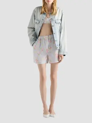 Prada Floral Print Old Linen Shorts