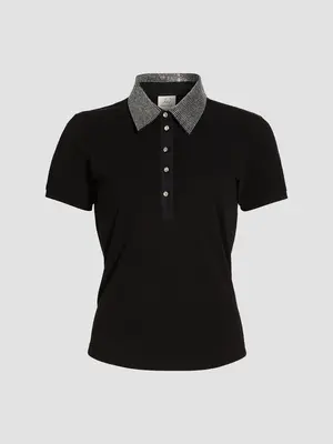 Cinq À Sept Rupi Embellished Collar Top - Black