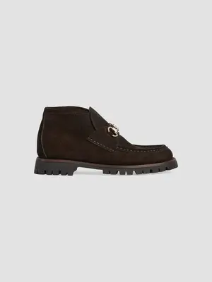 Gucci Sylke Suede Booties - Coffee