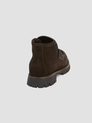 Gucci Sylke Suede Booties - Coffee