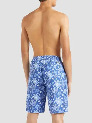 Vilebrequin Levant Linen Turtle Shorts