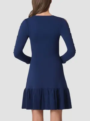 Shoshanna Jace Embellished Slit-sleeve Mini Dress