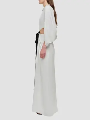 Simkhai Annette Tie-waist Cape Gown