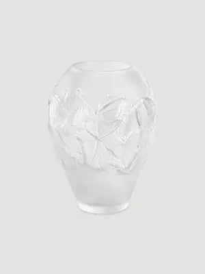 Lalique Papillons Crystal Vase - Clear