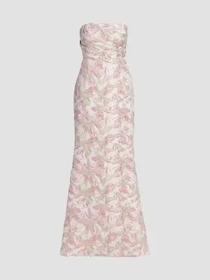 Badgley Mischka Floral Jacquard Gown