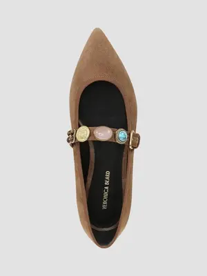 Veronica Beard Selene Charms Suede Ballerina Flats