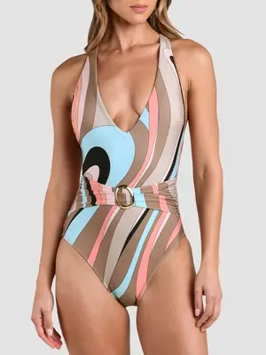 L'Agence Abstract Swirl Lisa One-piece Swimsuit - Multi