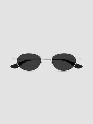 Alexander McQueen Metal T-bar 50mm Oval Sunglasses