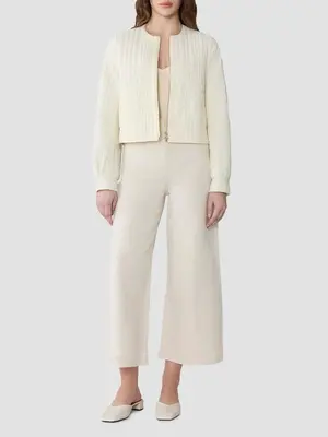 Soia & Kyo Reita Floral Quilted Bomber Jacket - Sidewalk Chalk