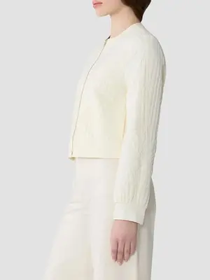 Soia & Kyo Reita Floral Quilted Bomber Jacket - Sidewalk Chalk