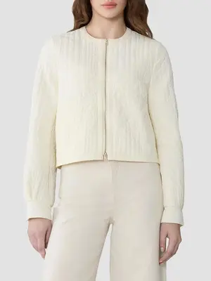 Soia & Kyo Reita Floral Quilted Bomber Jacket - Sidewalk Chalk
