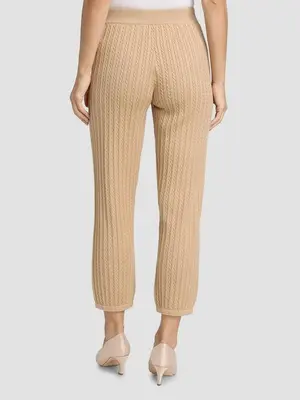 Simkhai Cable-knit Cotton-cashmere Crop Joggers