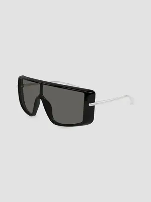 Alexander McQueen T-bar Visor 99mm Shield Sunglasses - Black