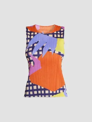 Issey Miyake Market Printed Pleated Top