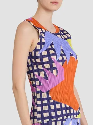 Issey Miyake Market Printed Pleated Top