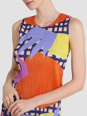 Issey Miyake Market Printed Pleated Top