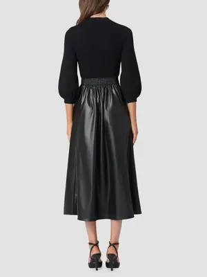 Shoshanna Aspen Mix Media Midi Dress