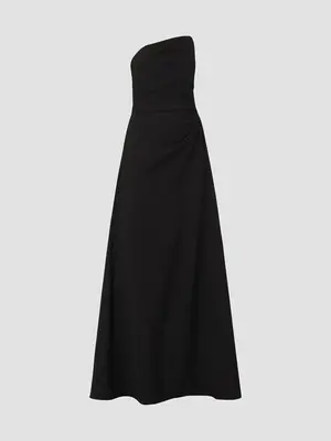 Shoshanna Dory Asymmetric Strapless Gown - Jet