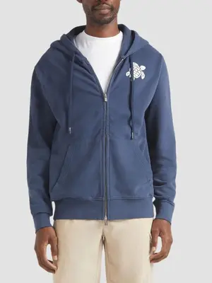 Vilebrequin Big Turtle Embroidery Cotton Full-zip Hoodie