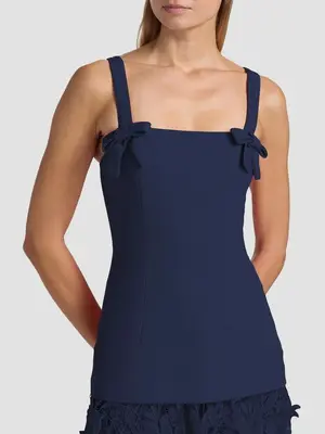 Badgley Mischka Mixed-media Lace Midi-dress