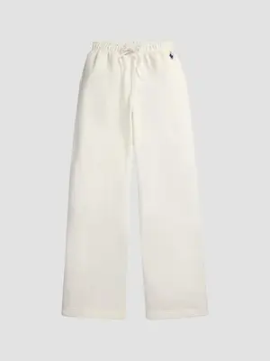 Polo Ralph Lauren Drawstring Fleece Wide-leg Sweatpants White