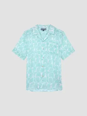 Vilebrequin Seashells Linen Bowling Shirt - Blanc