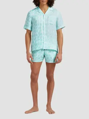 Vilebrequin Seashells Linen Bowling Shirt