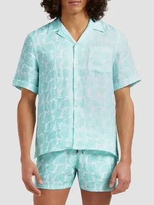 Vilebrequin Seashells Linen Bowling Shirt