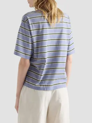 Prada Striped Cotton Jersey T-shirt - Blue