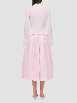 Simkhai Kenlie Mixed-media Midi-dress - Blush
