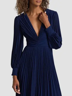 Badgley Mischka Sunburst Pleated A-line Gown