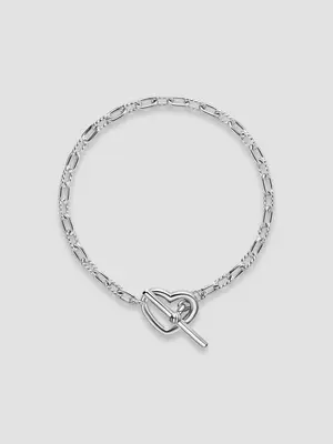 David Yurman Dy Madison Heart Toggle Chain Bracelet In Sterling 3mm