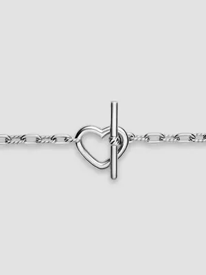 David Yurman Dy Madison Heart Toggle Chain Bracelet In Sterling 3mm