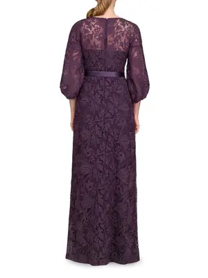 KAY UNGER Delaney Lace A-line Gown