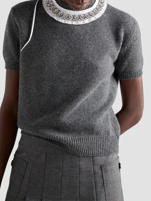 Prada Short-sleeved Wool And Cashmere Sweater