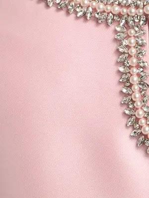 Badgley Mischka Mikado Embellished Neck Cocktail Dress