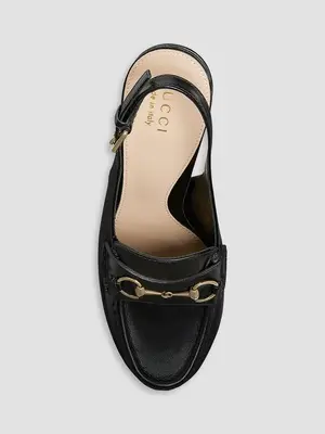 Gucci Horsebit Loafer 145mm Platform Slingback Pumps