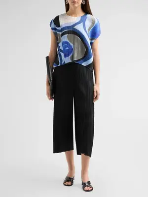 Issey Miyake Roll Printed Pleated Top