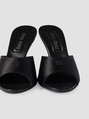Miu Miu Satin Sandals - Black