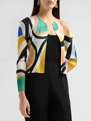 Issey Miyake Roll Abstract Pleated Cardigan
